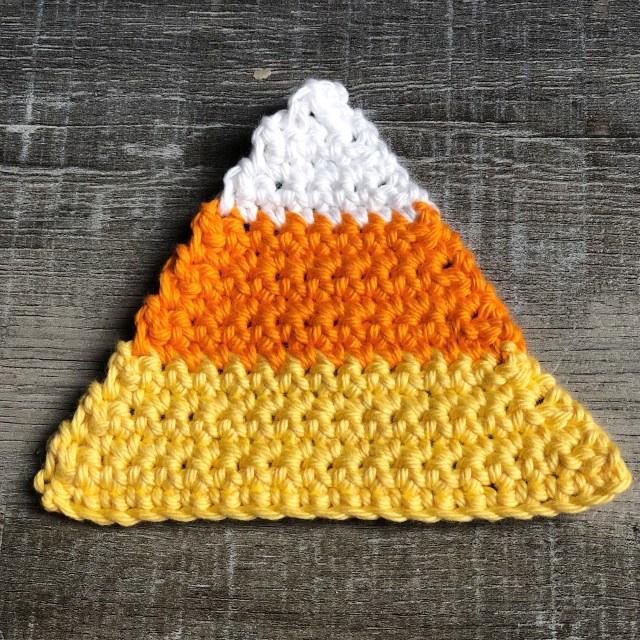 Crochet Candy Corn Coasters | Creating Me