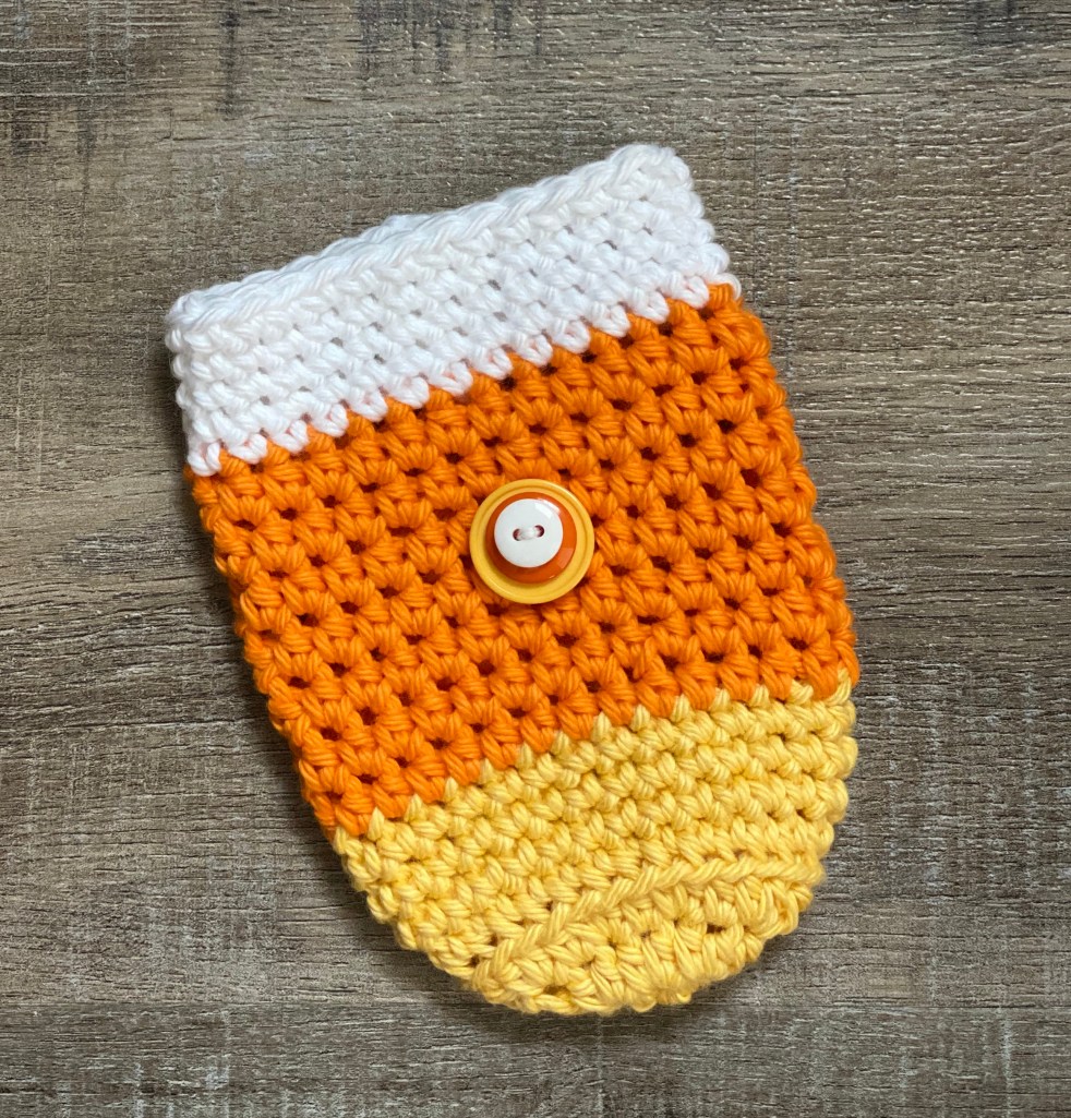 Crochet Candy Corn Can Cozy | Creating Me