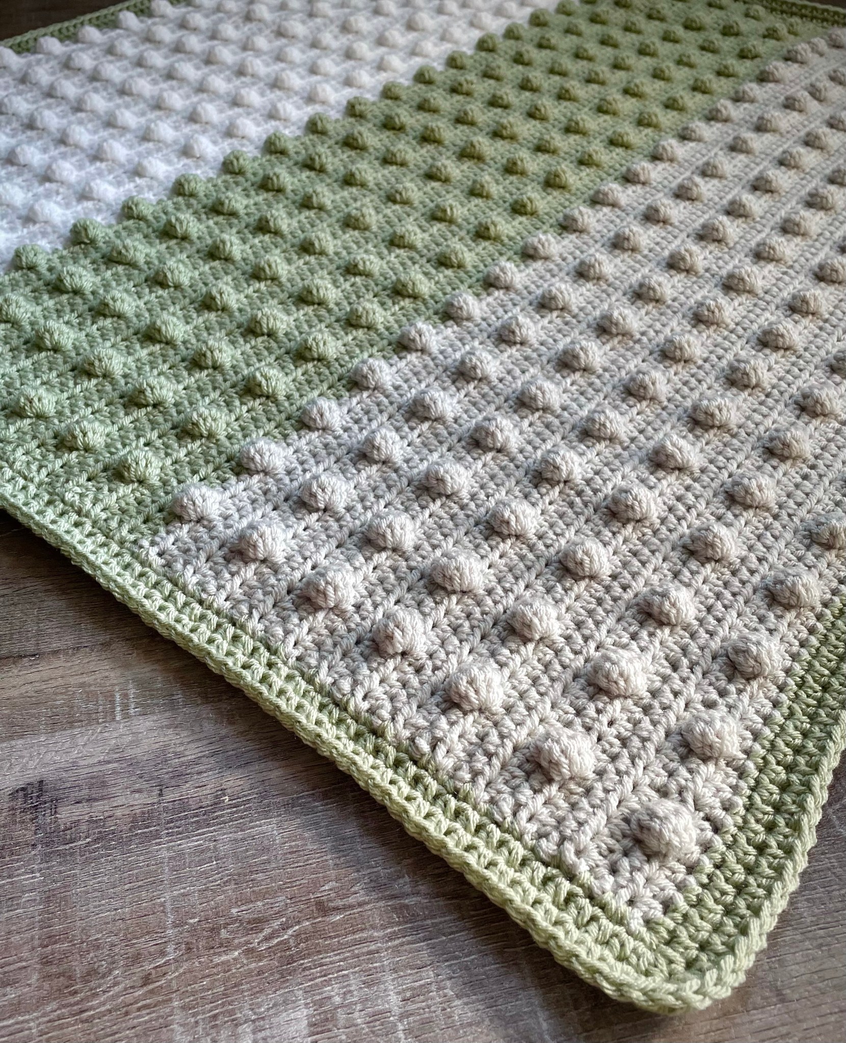 Crochet Bobble Color Block Baby Blanket | Creating Me