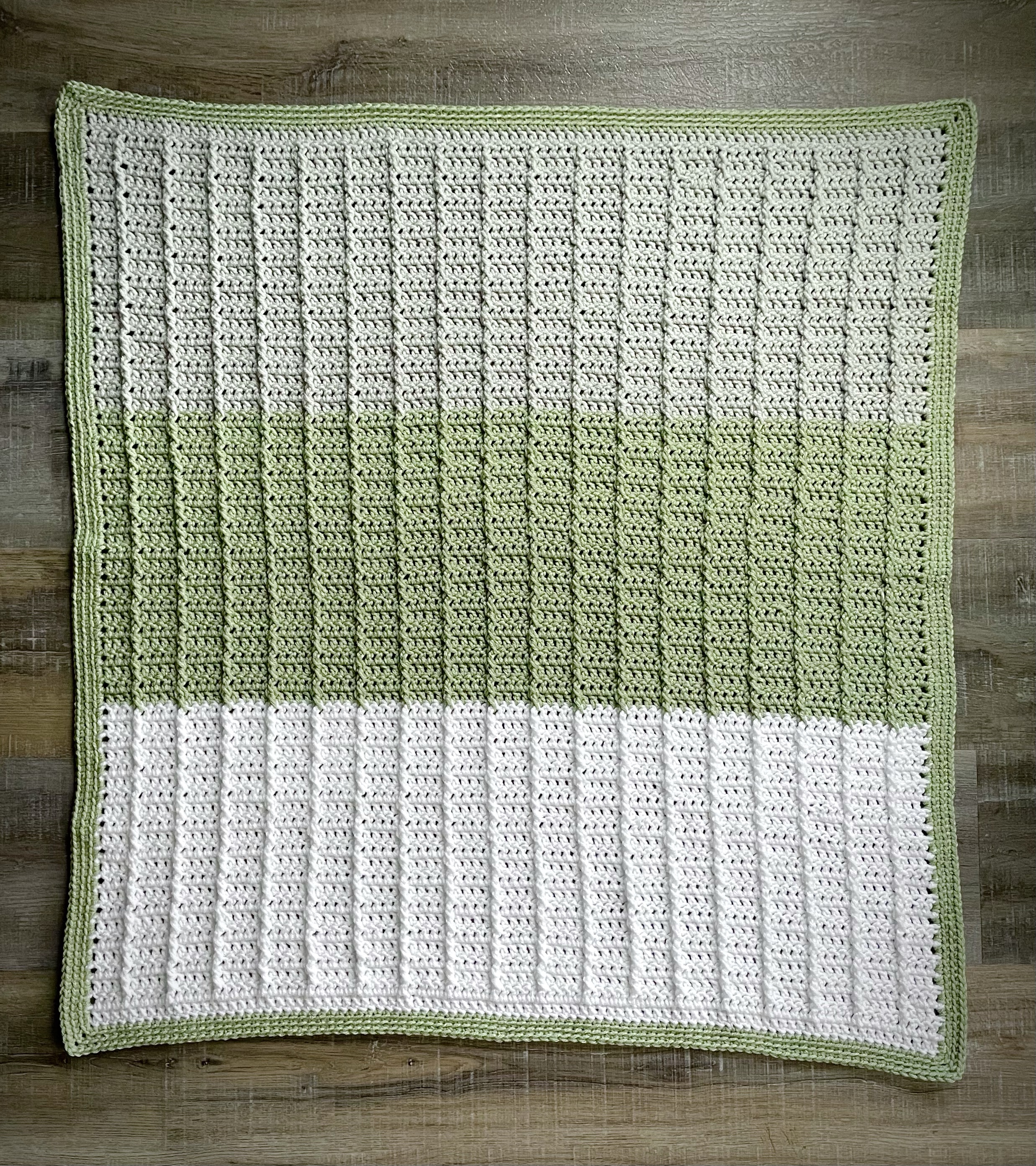 Crochet Ridged Color Block Baby Blanket | Creating Me