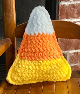 Crochet Candy Corn Plush Pillow | Creating Me