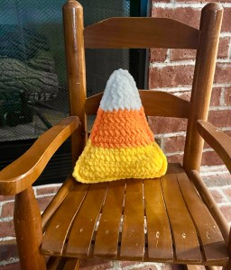 Crochet Candy Corn Plush Pillow | Creating Me