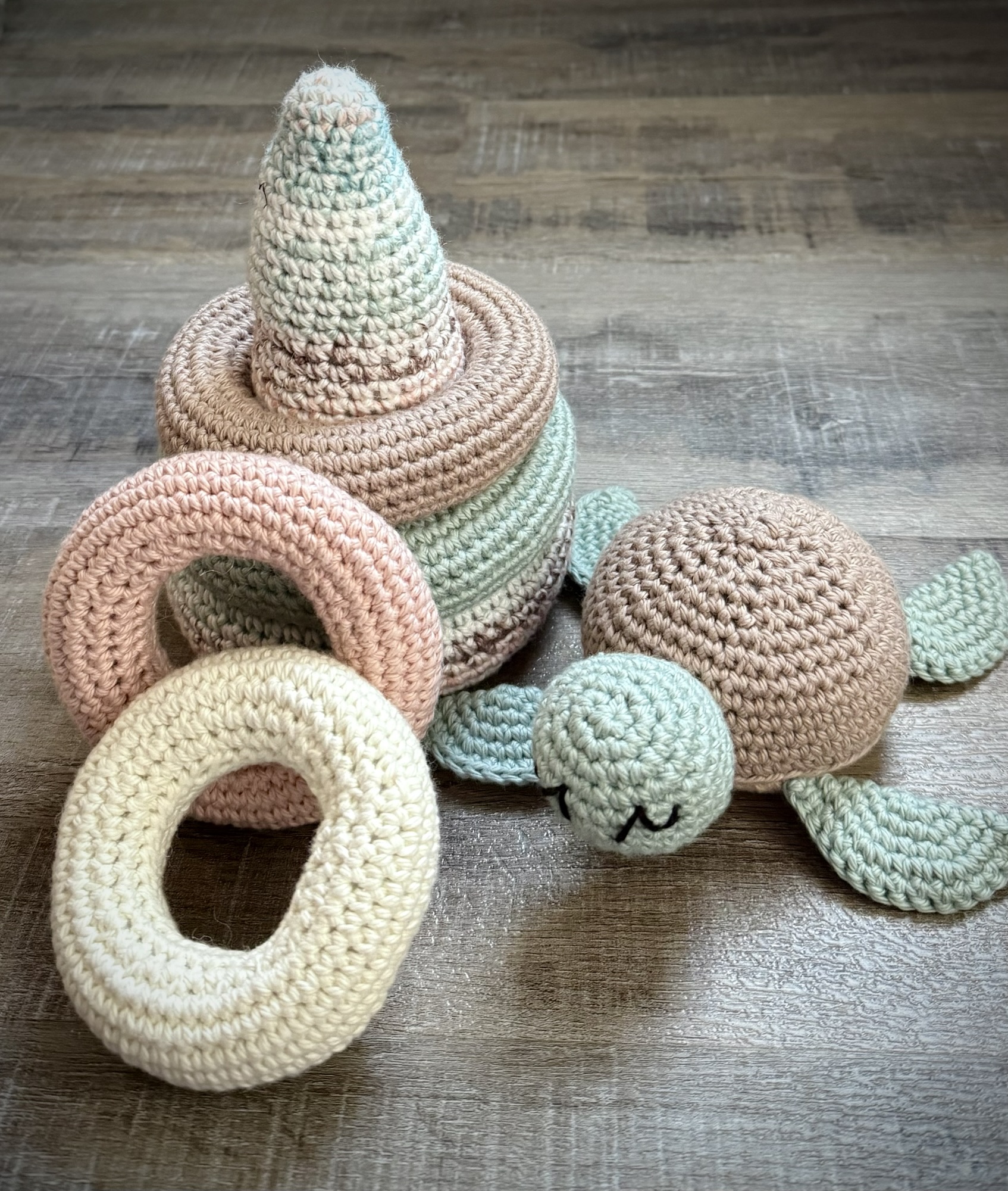Crochet Turtle Stacking Ring Toy | Creating Me
